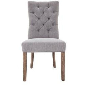 Grey Linen Dining Chair